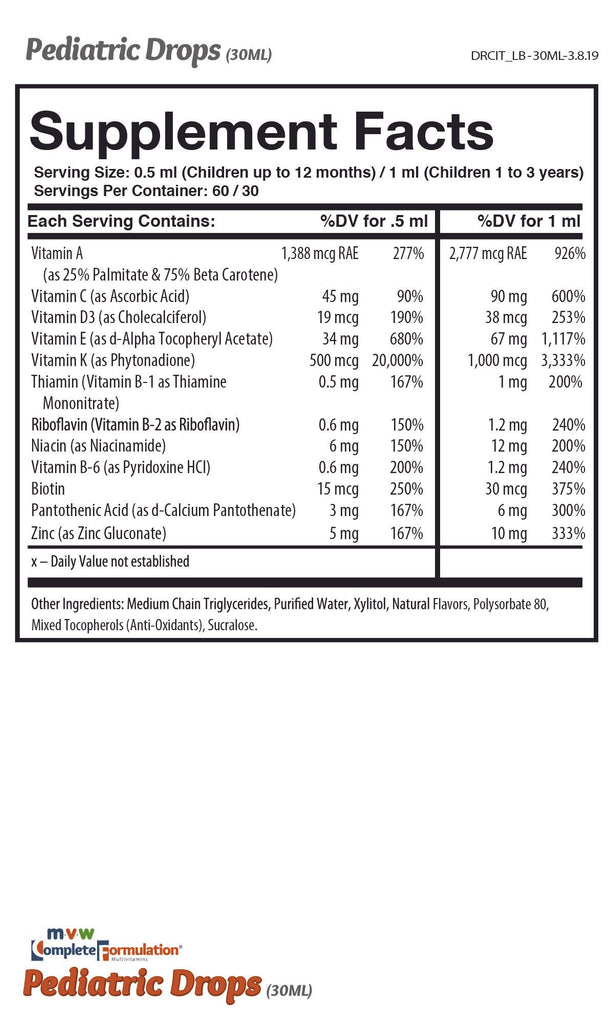 MVW Complete Formulation Pediatric Drops, 30 mL – VIVUS Health Store